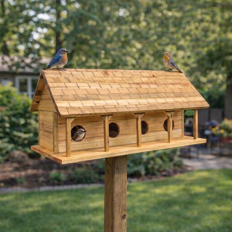 Handcrafted Cedar Martin Birdhouse – Multi-compartment Martin House ...