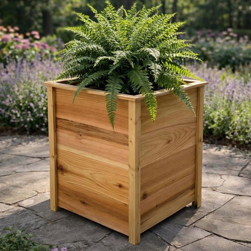Handcrafted Premium Cedar Planter Box | Solid Cedar Wood Outdoor ...