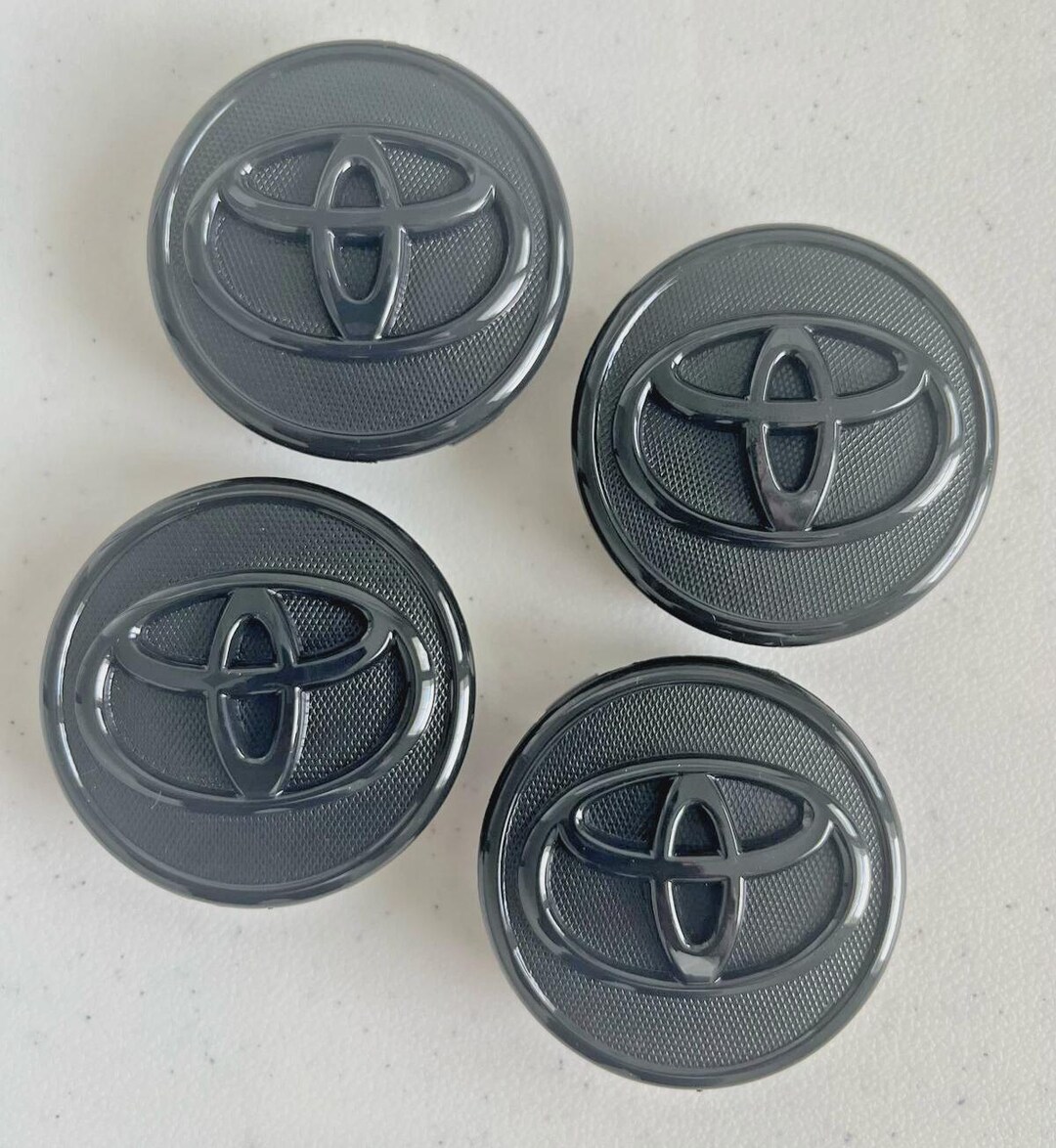 4x 57mm Matte Black Logo Wheel Center Caps Fits for Toyota Corolla ...
