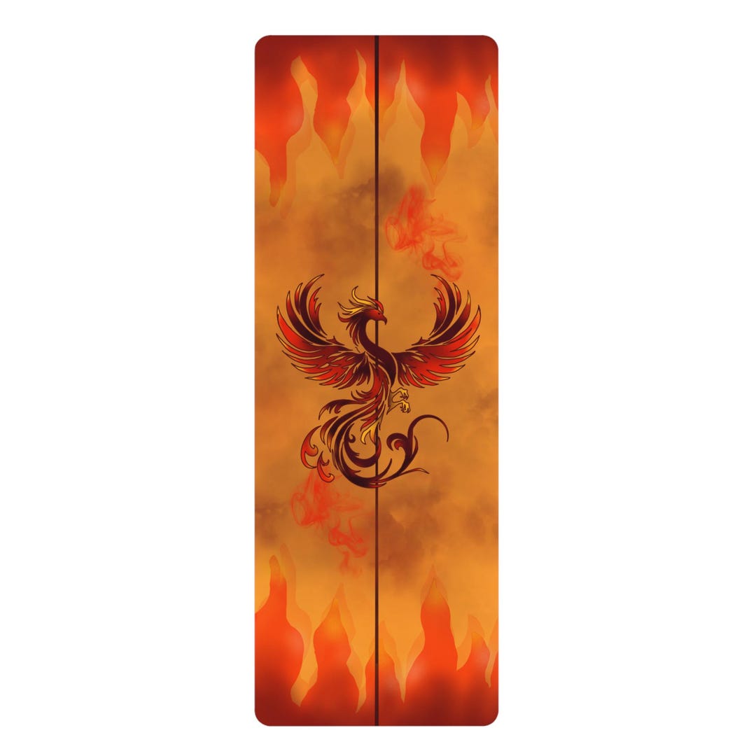 Phoenix Rising Rubber Yoga Mat | Flame Bird Hot Yoga Mat Non-slip - Etsy