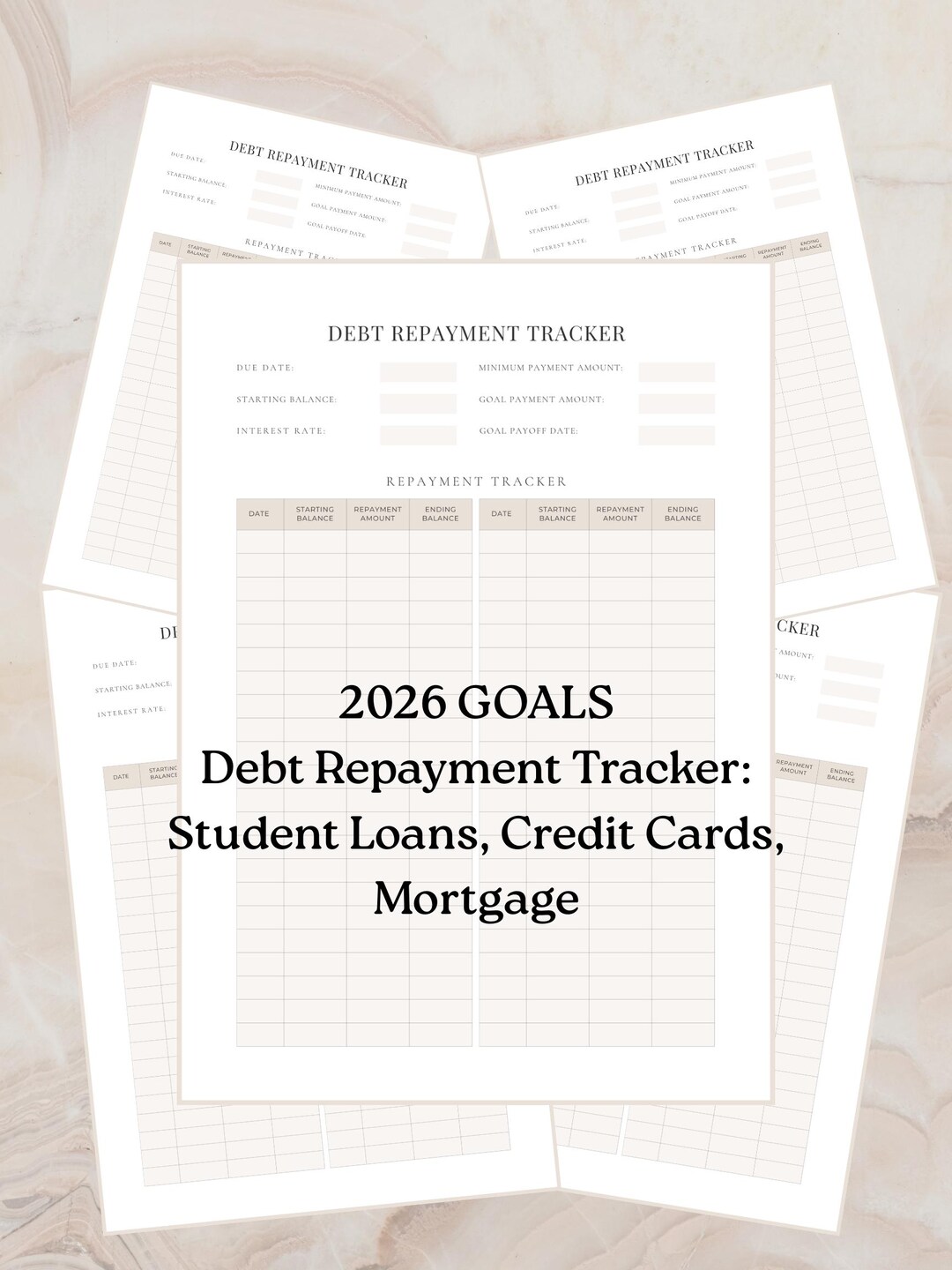 Debt Tracking Template - Etsy