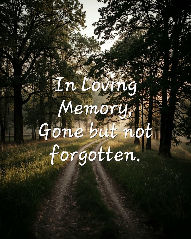 In Loving Memory Wall Art Printable – Gone but Not Forgotten Memorial ...