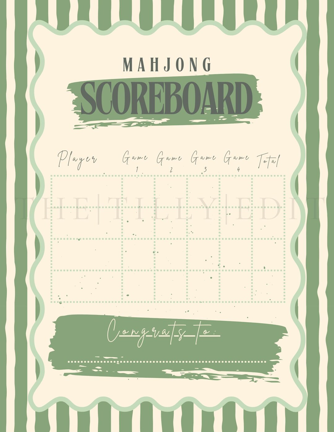 Printable Mahjong Score Card | 4-player - Etsy