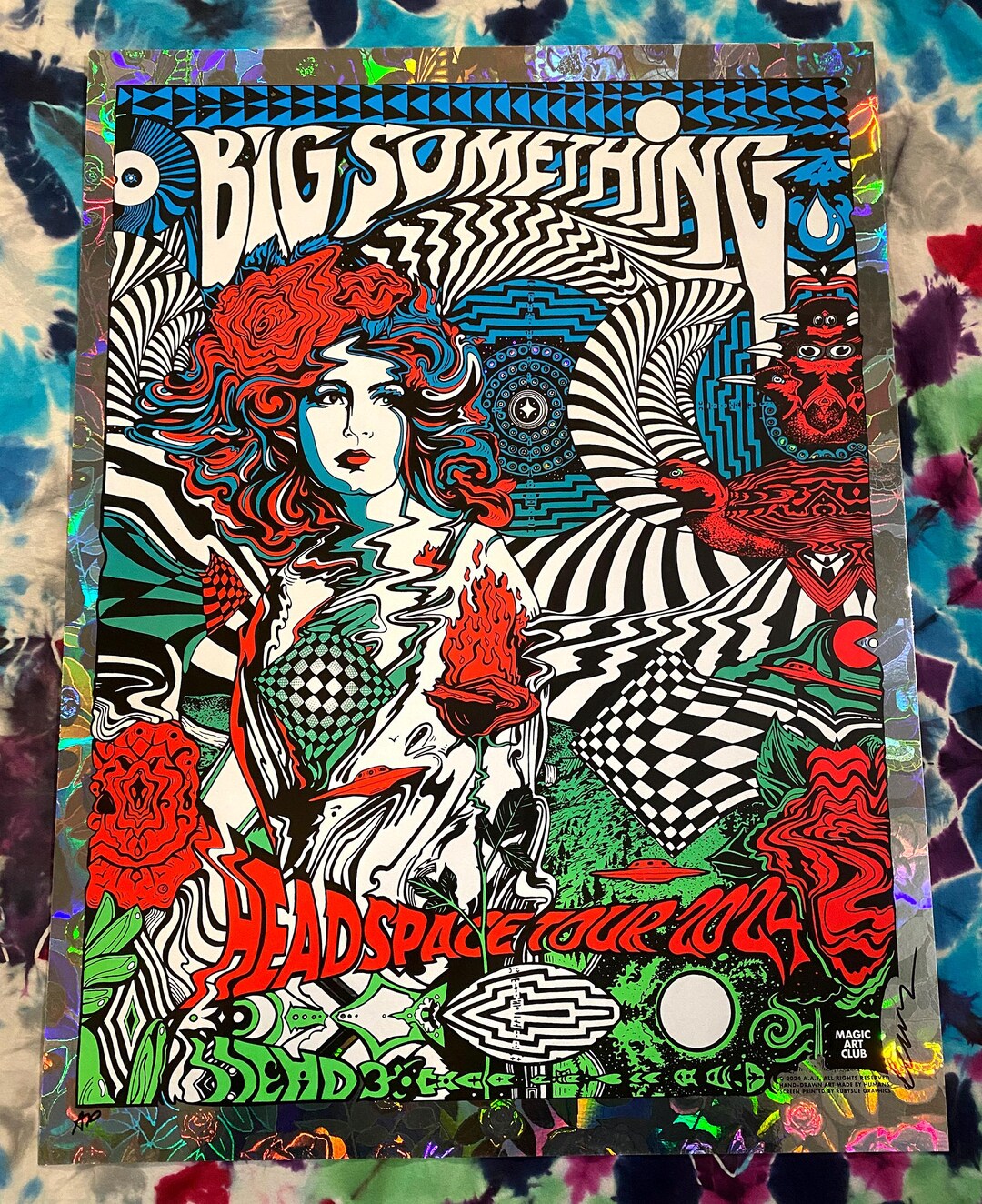 BIG SOMETHING Signed Rose Garden Foil Screen Print Tour Concert Poster ...