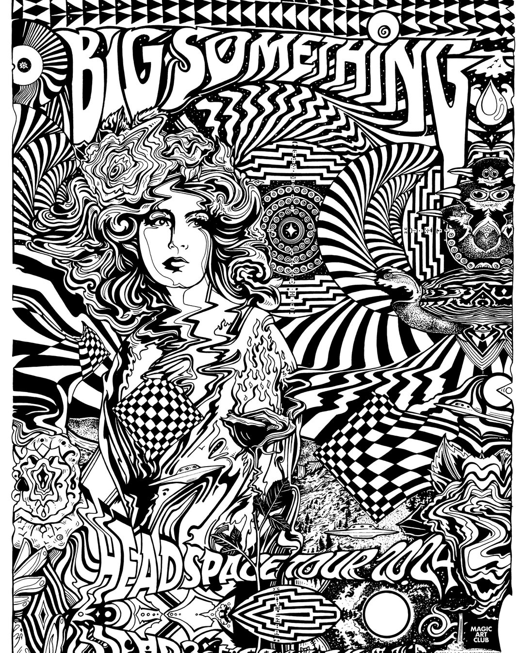 Original Ink Drawing Big Something 2024 Headspace Tour Signed Drawing ...
