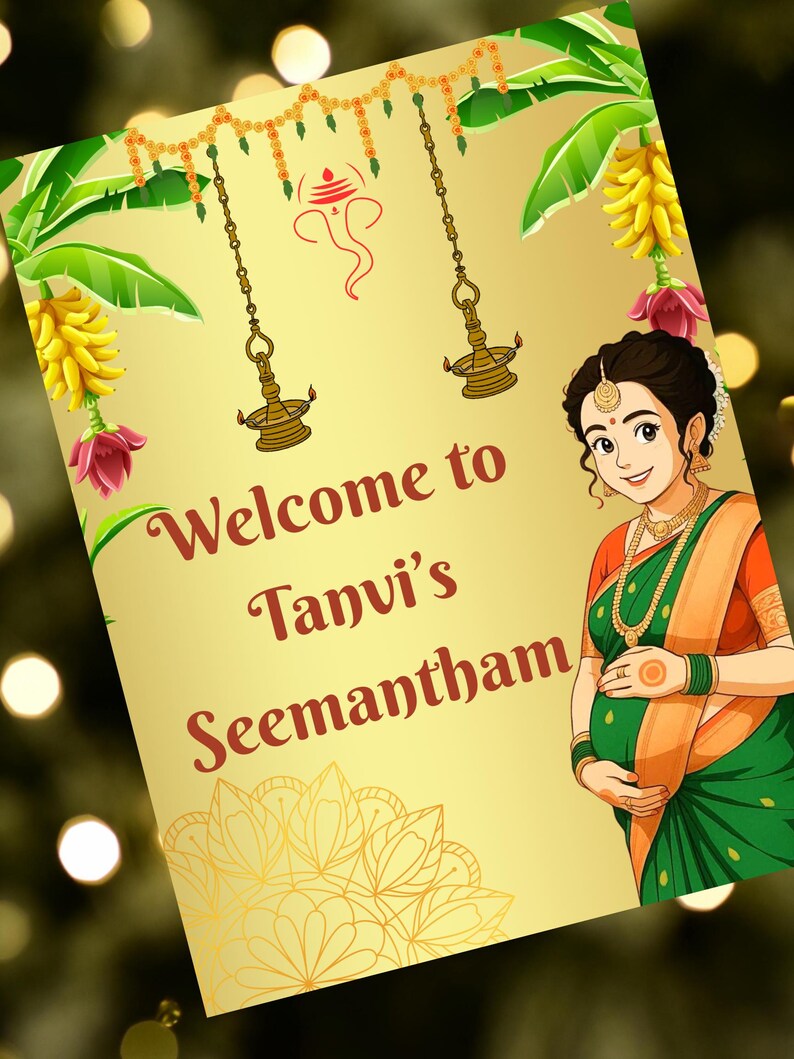 Personalized Seemantham Welcome Sign | Valaikappu Signboard (digital ...