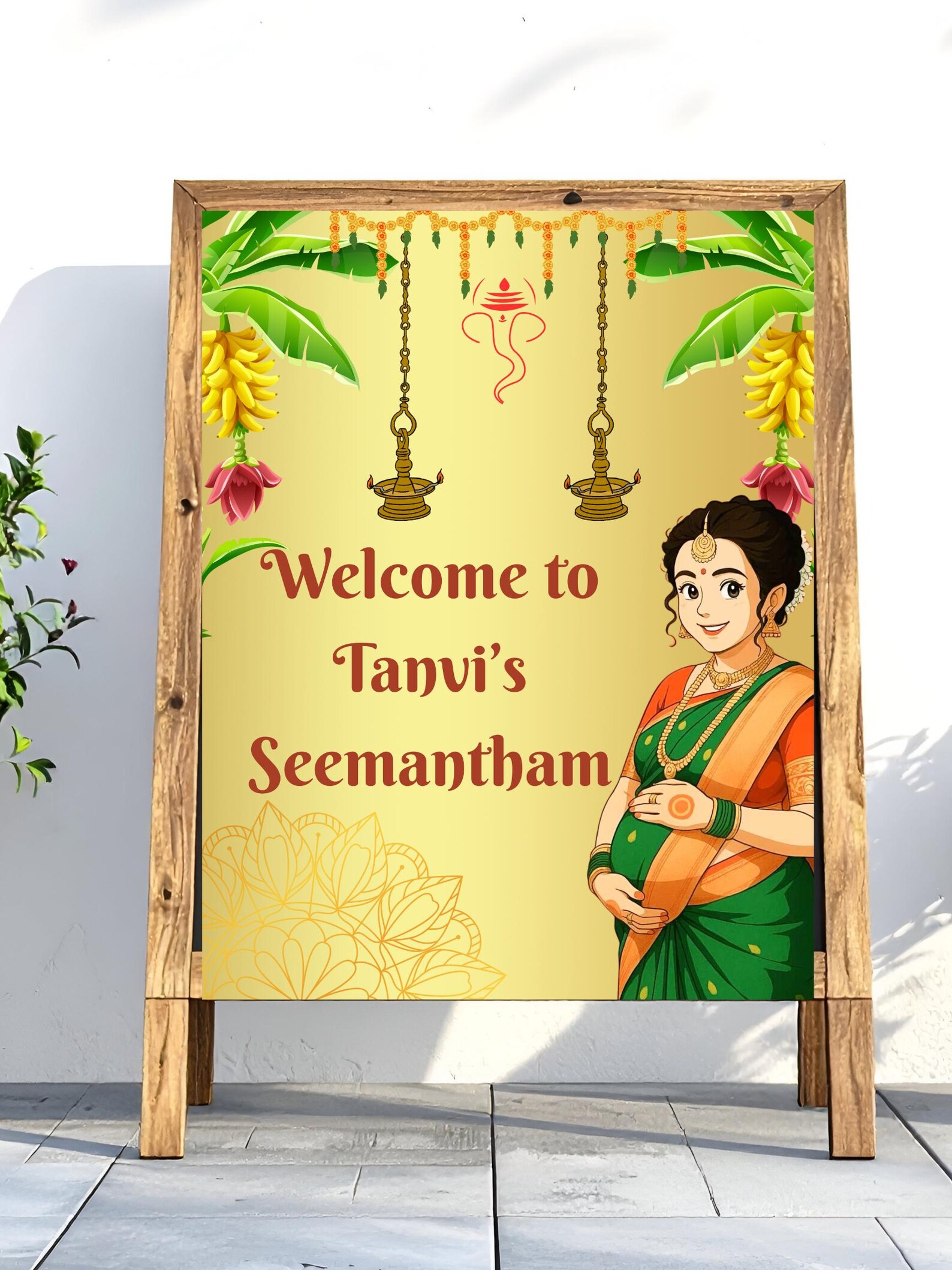 Personalized Seemantham Welcome Sign | Valaikappu Signboard (digital ...