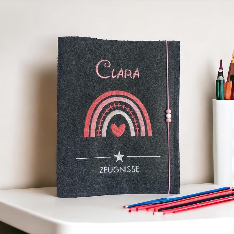 Personalized Felt Report Card Folder | Back-to-school Gift | Organizer ...