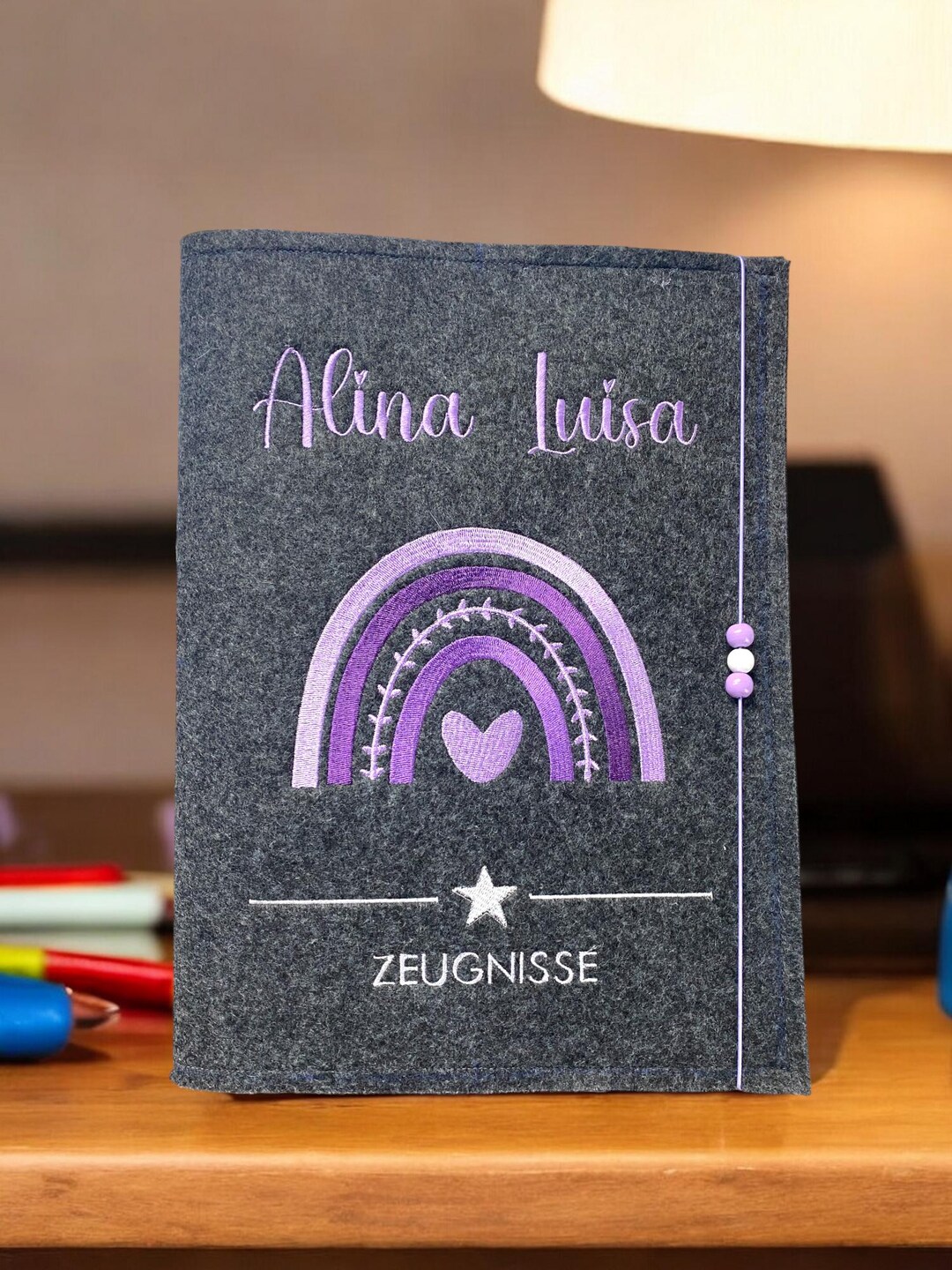 Personalized Felt Report Card Folder | Back-to-school Gift | Organizer ...