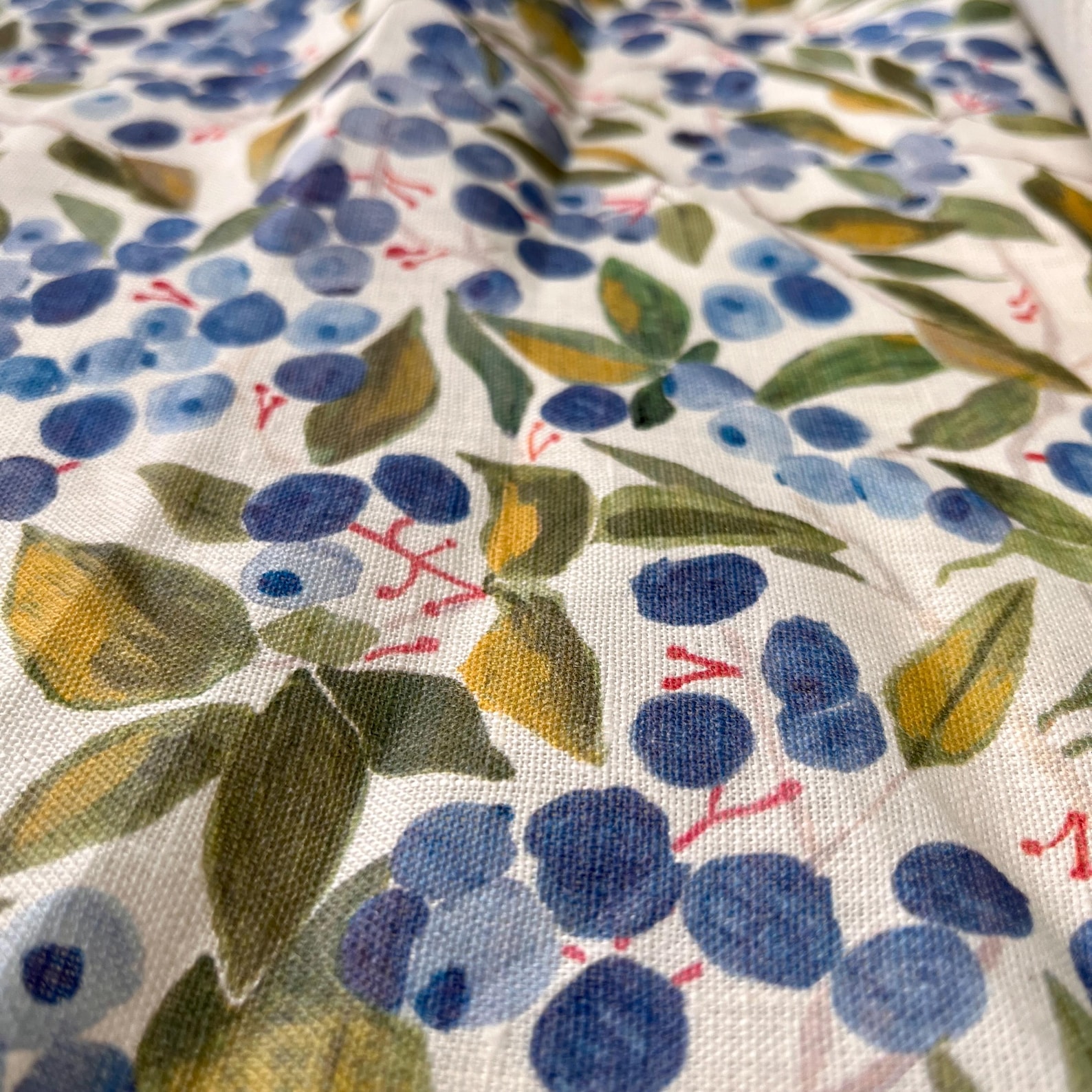 Linen by the Yard, Blueberry Print Linen Fabric, 60 Inch Wide, European ...
