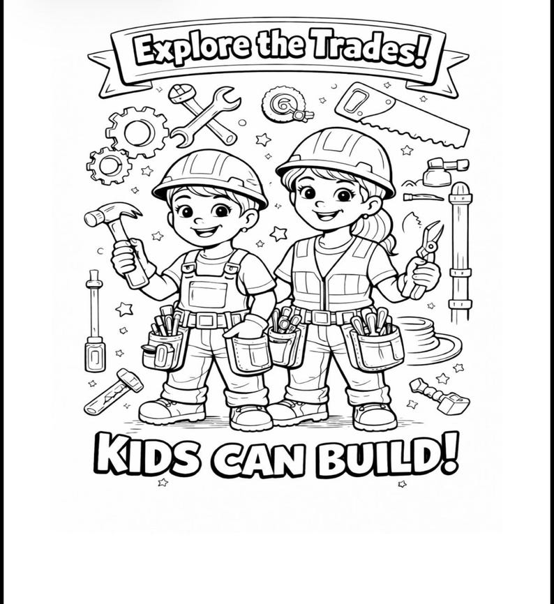 Career Exploration Coloring Pages | Skilled Trades Classroom Printable ...