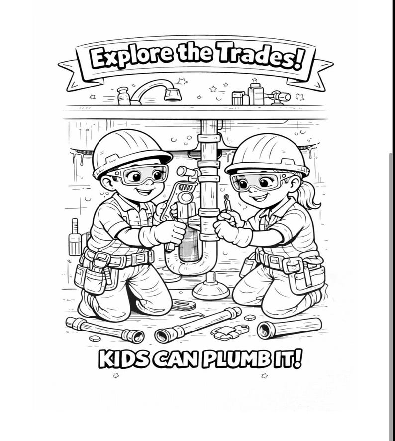 Career Exploration Coloring Pages | Skilled Trades Classroom Printable ...