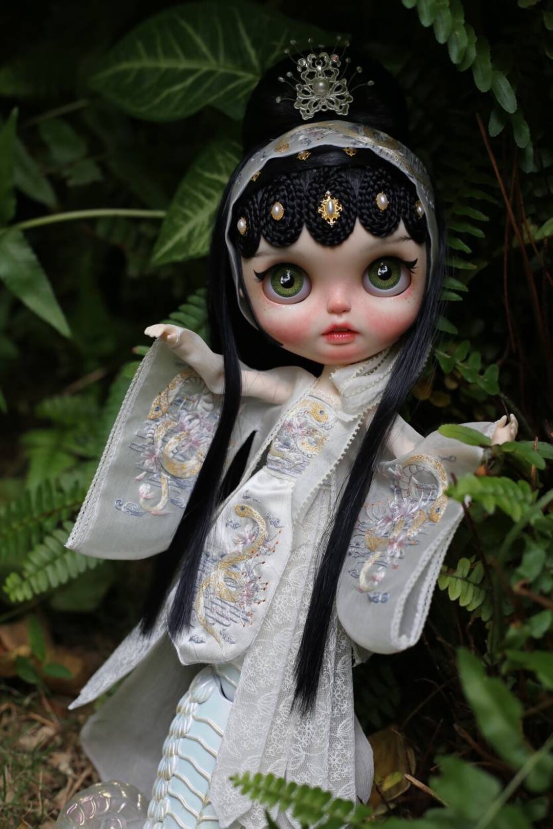 SOLD Anniedollz Embroidery Peking Opera Custom Blythe - Lady Snake - Etsy