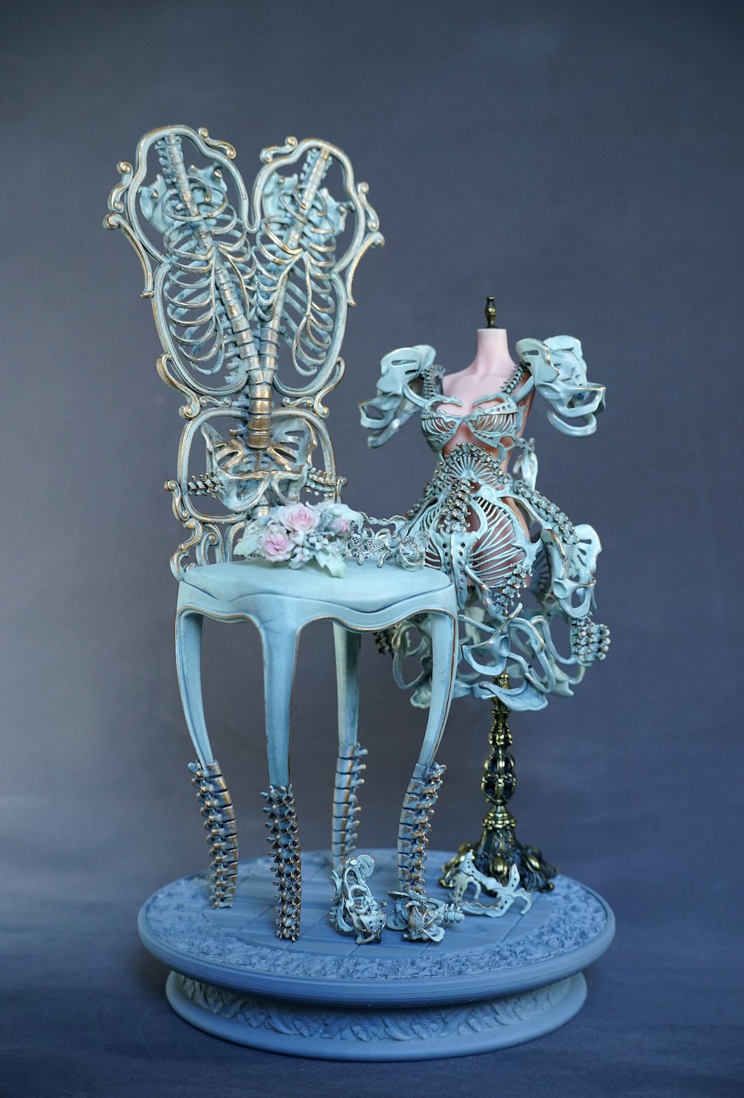Limited Anniedollz Blythe BJD FR PP 1/6 Doll Furniture Skeleton Chair ...