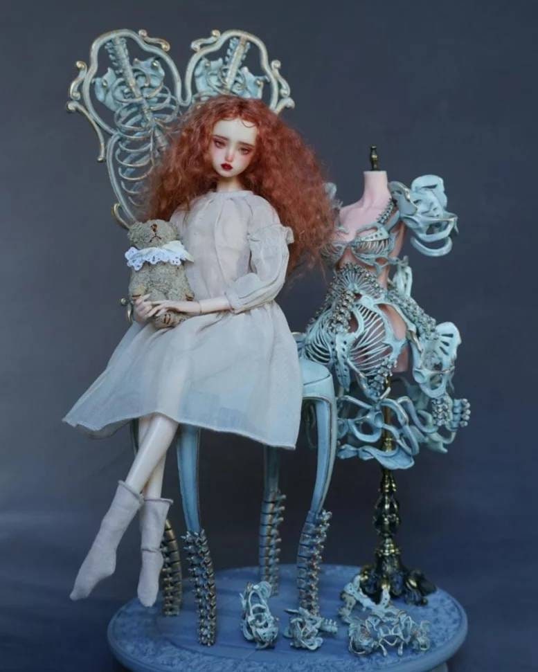 Limited Anniedollz Blythe BJD FR PP 1/6 Doll Furniture Skeleton Chair ...