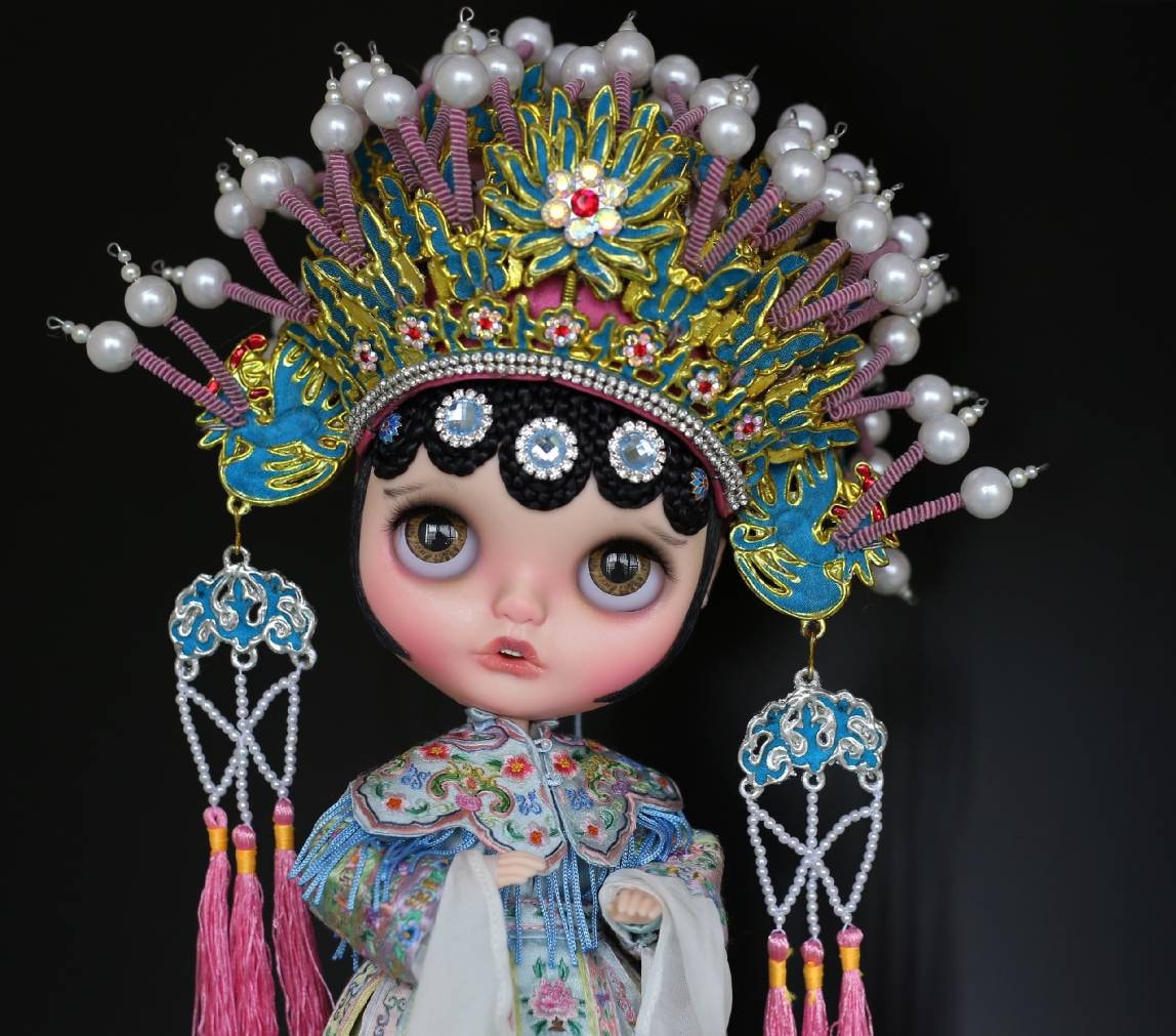 PO Anniedollz Embroidery Peking Opera Custom Blythe Queen - Etsy