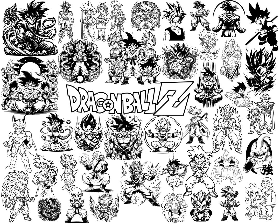 Anime Fighter Warriors SVG Bundle | 42 Files – Spiky Hair Heroes ...