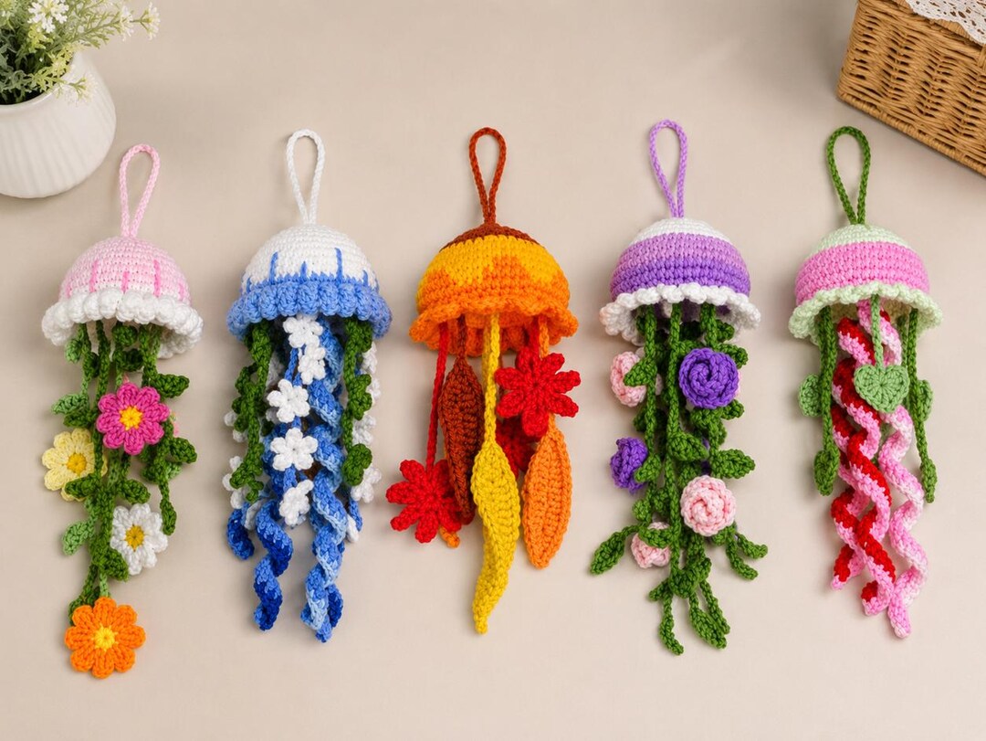 Jellyfish Crochet Pattern PDF, Jellyfish Flowers Amigurumi Pattern ...