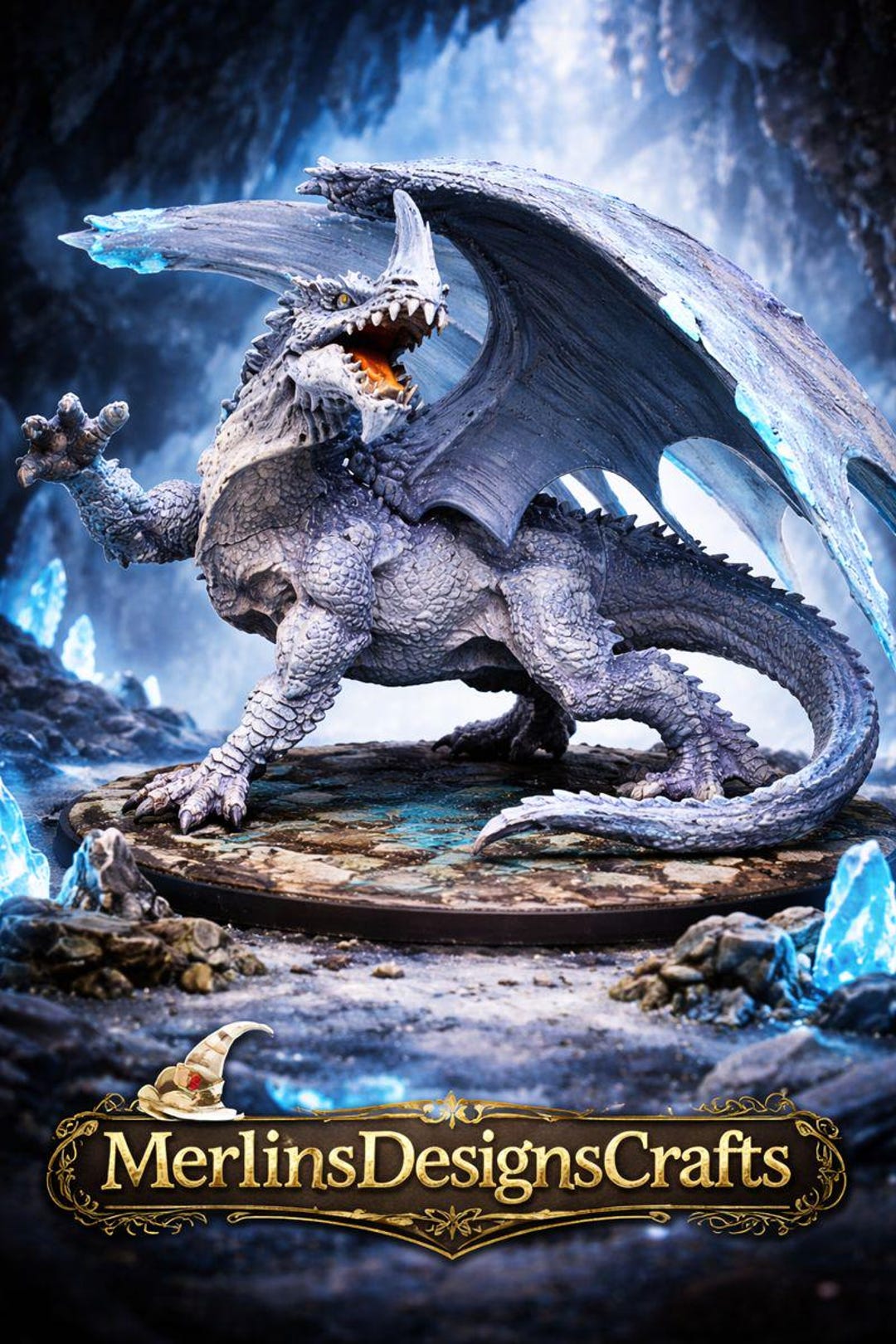 Ice Dragon Miniature | 32-75mm Unpainted Resin RPG Monster - Etsy