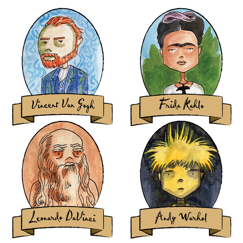 Fine Artists Series 1 - Four 8x10 Illustration Prints - Etsy
