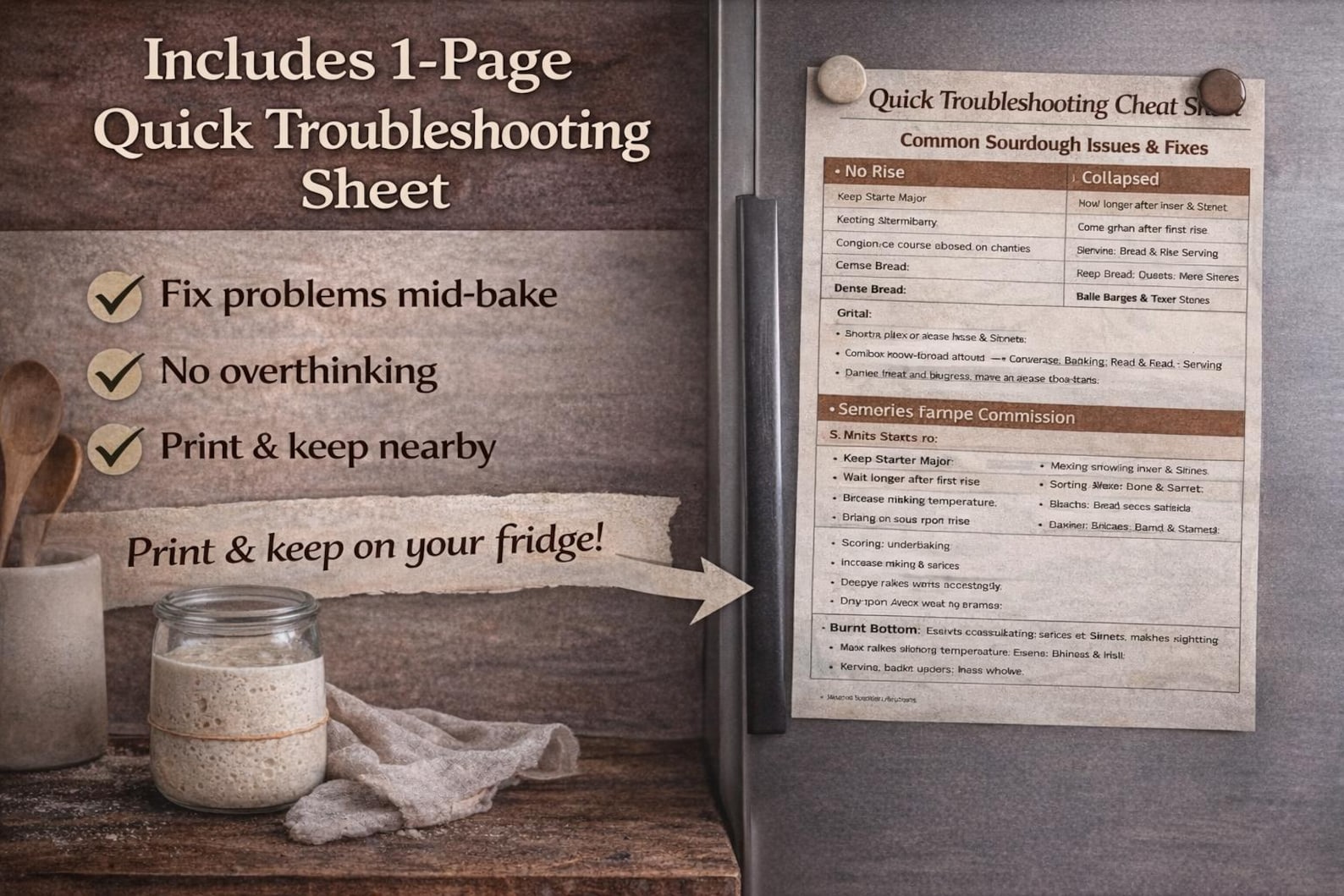 Sourdough Starter & Bread Troubleshooting Guide + 1-page Cheat Sheet - Etsy
