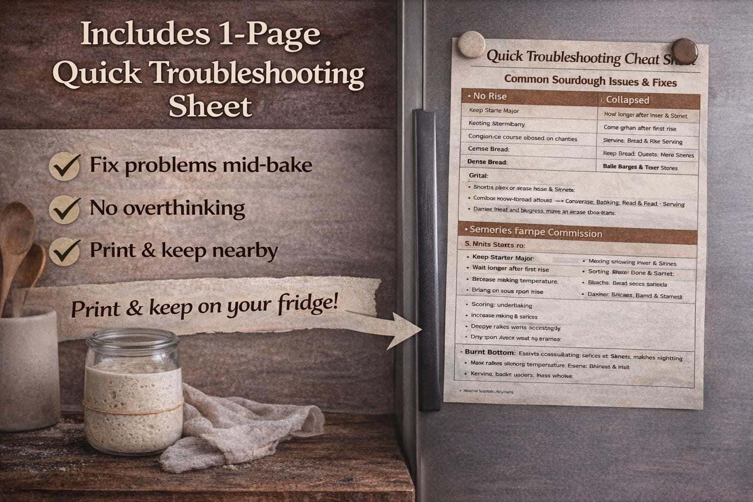 Sourdough Starter & Bread Troubleshooting Guide + 1-page Cheat Sheet - Etsy
