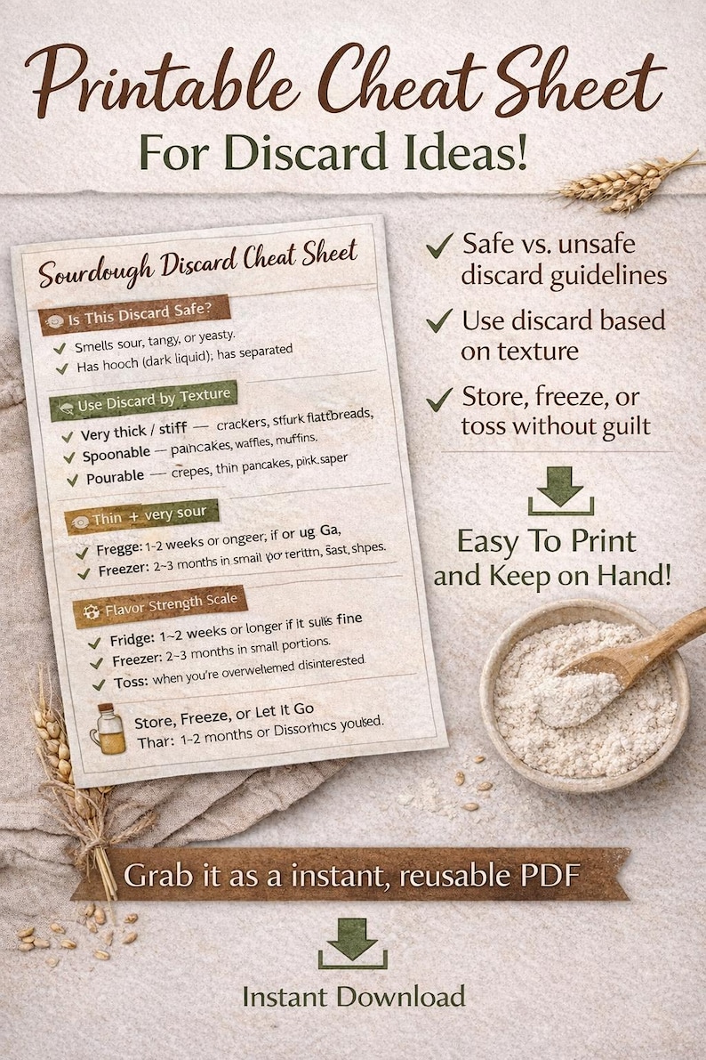 Sourdough Discard Guide | Beginner Baking Cheat Sheet (PDF Download) - Etsy