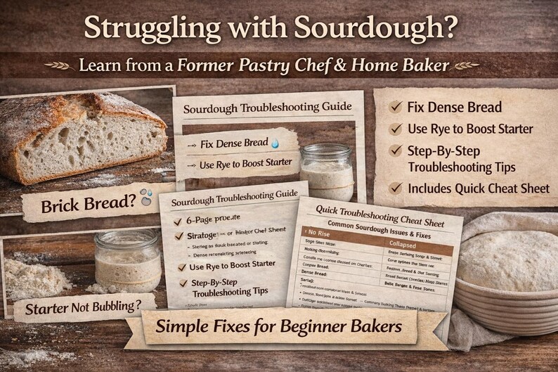 Sourdough Starter & Bread Troubleshooting Guide + 1-page Cheat Sheet - Etsy