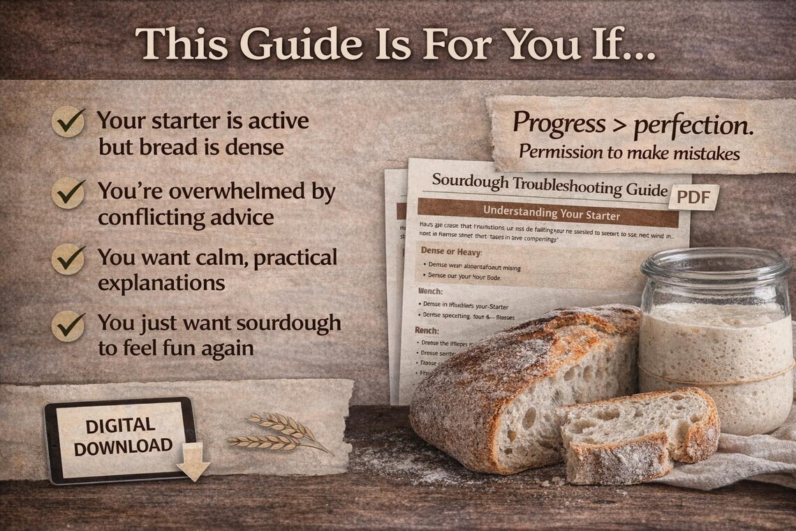 Sourdough Starter & Bread Troubleshooting Guide + 1-page Cheat Sheet - Etsy