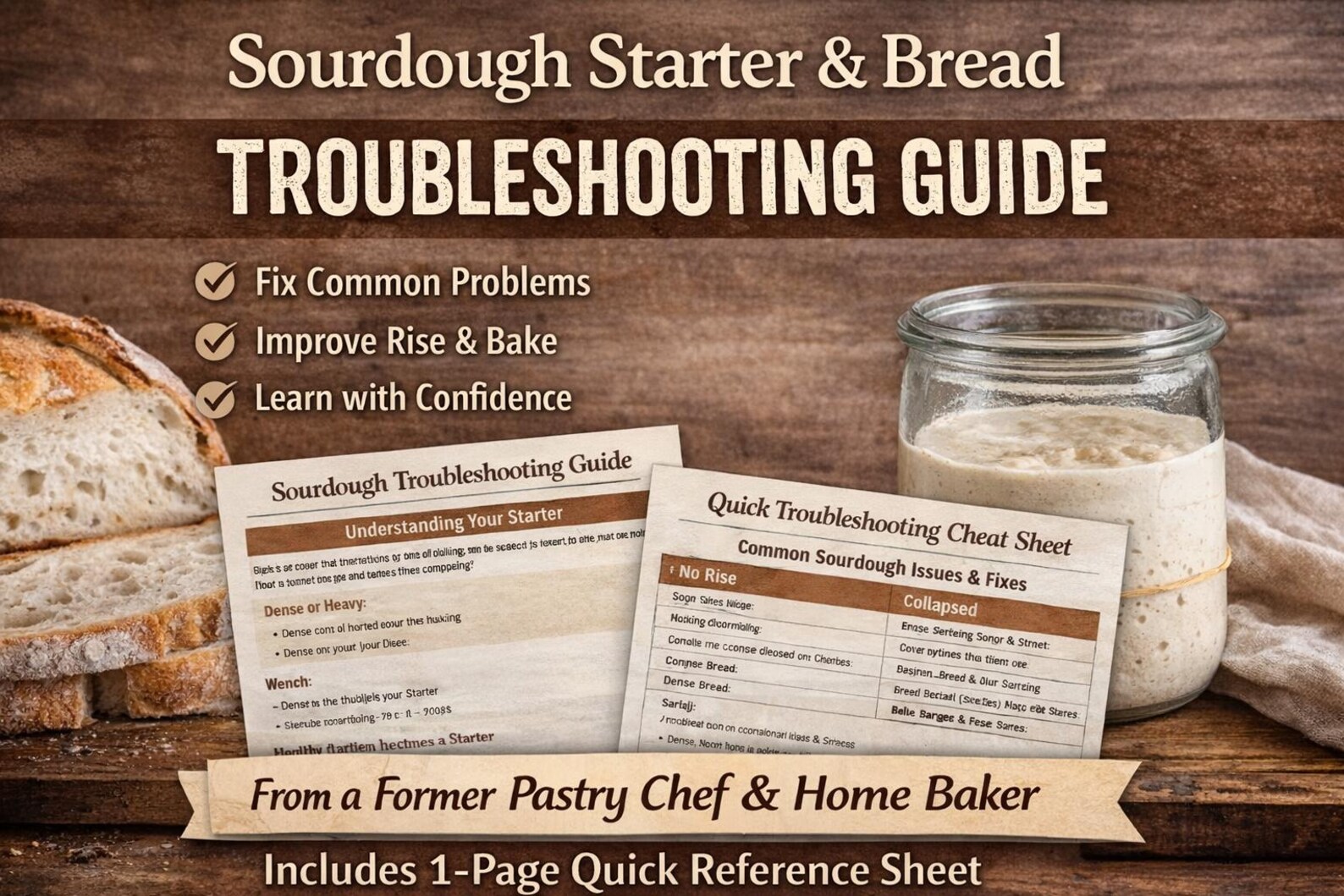 Sourdough Starter & Bread Troubleshooting Guide + 1-page Cheat Sheet - Etsy