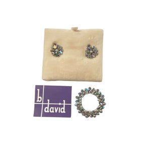 Vintage B.david Diamante Aurora Borealis and Faux Pearl Rhinestone ...