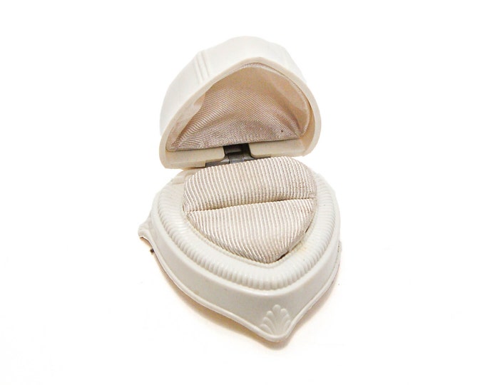 Heart Shaped Ring Box Celluloid Ivory Cream Color Art Deco - Etsy