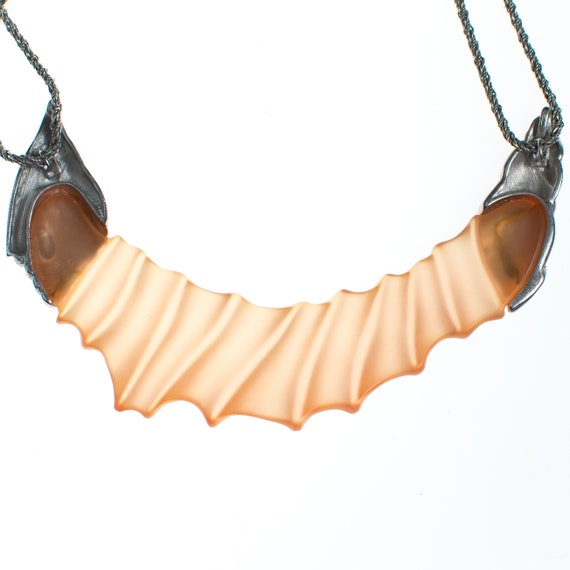 Vintage Monet Lucite with Silver Shell Statement Neck… - Gem