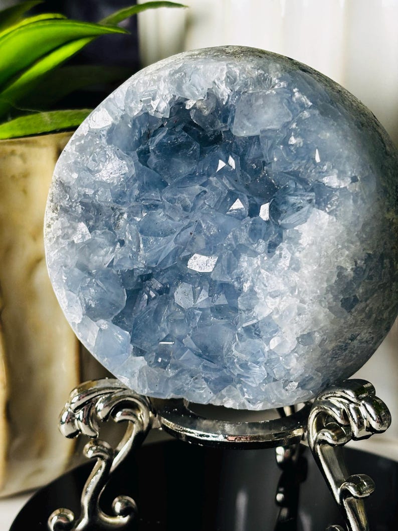 Glacier Blue Celestite Raw Geode 590g, AAA* High Clarity | Madagascar ...