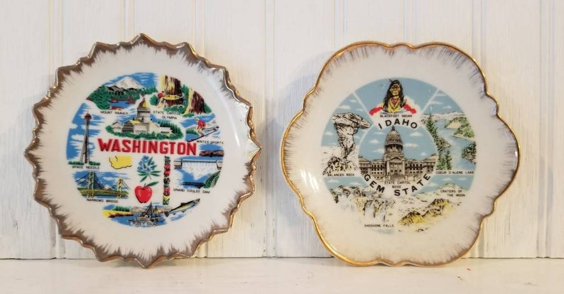 Vintage Souvenir State Plates Commemorative Plates USA - Etsy