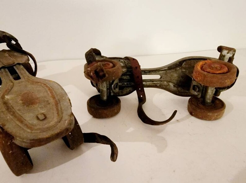 Metal Vintage Rolling Roller Skates Very Rusty Roller Skating Found by ...