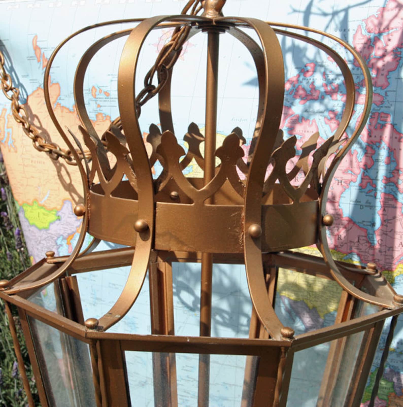 Hanging Light Fixture Crown Vintage Chic Large by Foo Foo La La - Etsy