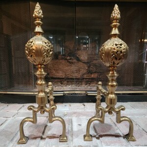 Ornamental Andirons Used in Front of a Fireplace for Holding Logs Found ...