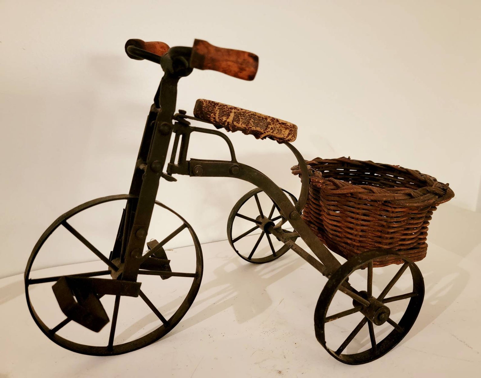 Antique Doll Size Victorian Tricycle Wicker Basket Made of - Etsy