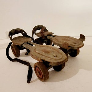 Metal Vintage Rolling Roller Skates Very Rusty Roller Skating Found by ...