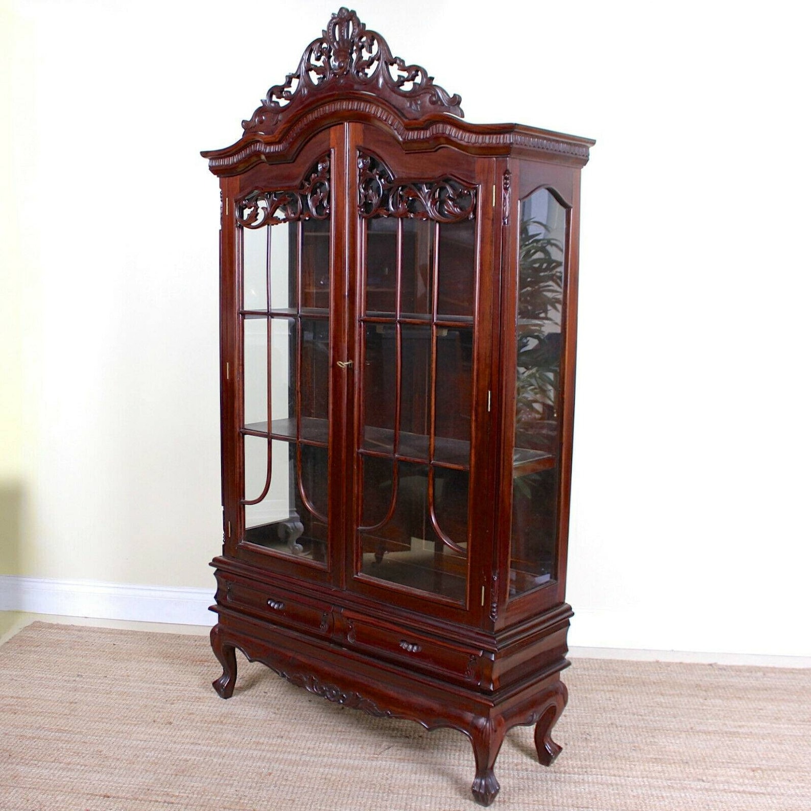 Mahogany Glazed Bookcase Glass Display Cabinet Found by Foo - Etsy