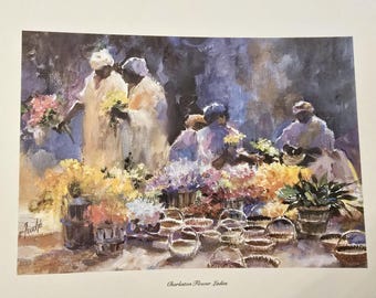Sunlit Piaza Charleston Watercolor Downtown Charleston Watercolor by ...