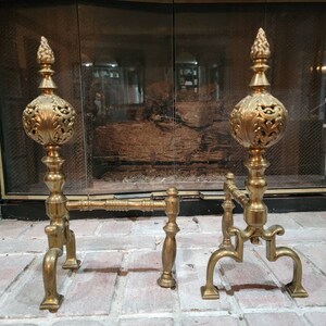 Ornamental Andirons Used in Front of a Fireplace for Holding Logs Found ...