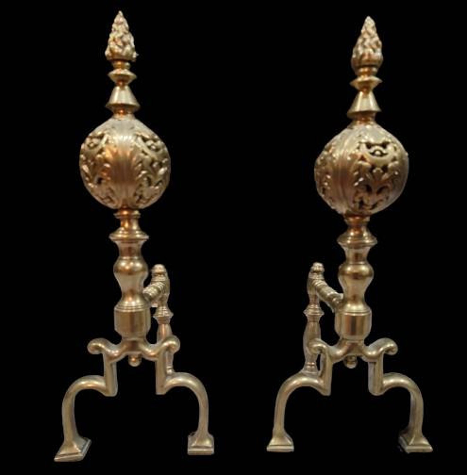 Ornamental Andirons Used in Front of a Fireplace for Holding Logs Found ...