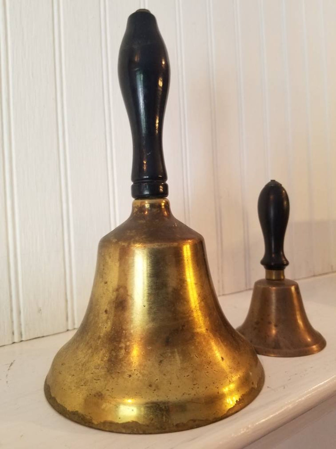 Vintage Brass Bell Large and Small Bells Desk Bell - Etsy