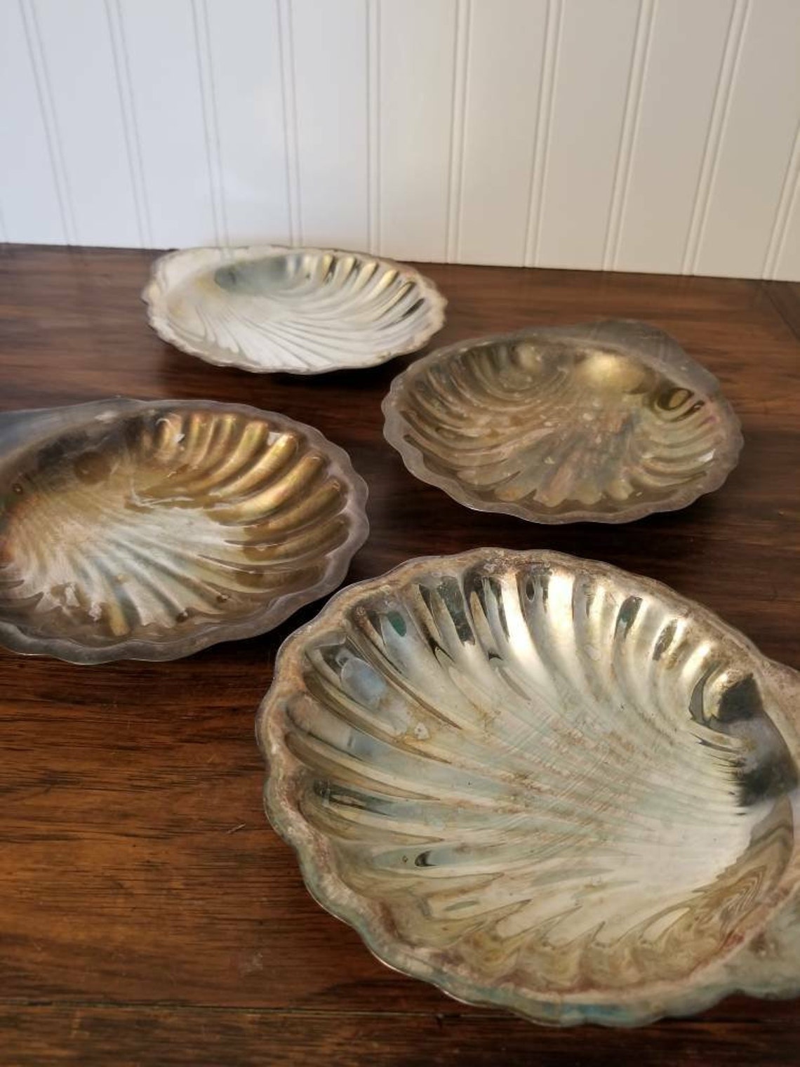 Vintage Silver Shell Dishes Clam Trinket Shell Candy Dish - Etsy