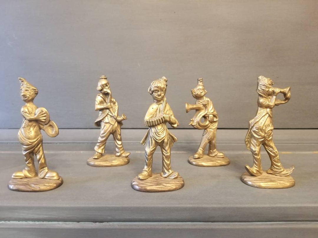 Vintage Brass Clowns Set of 5, Clowns Band Brass, Farmhouse Music ...
