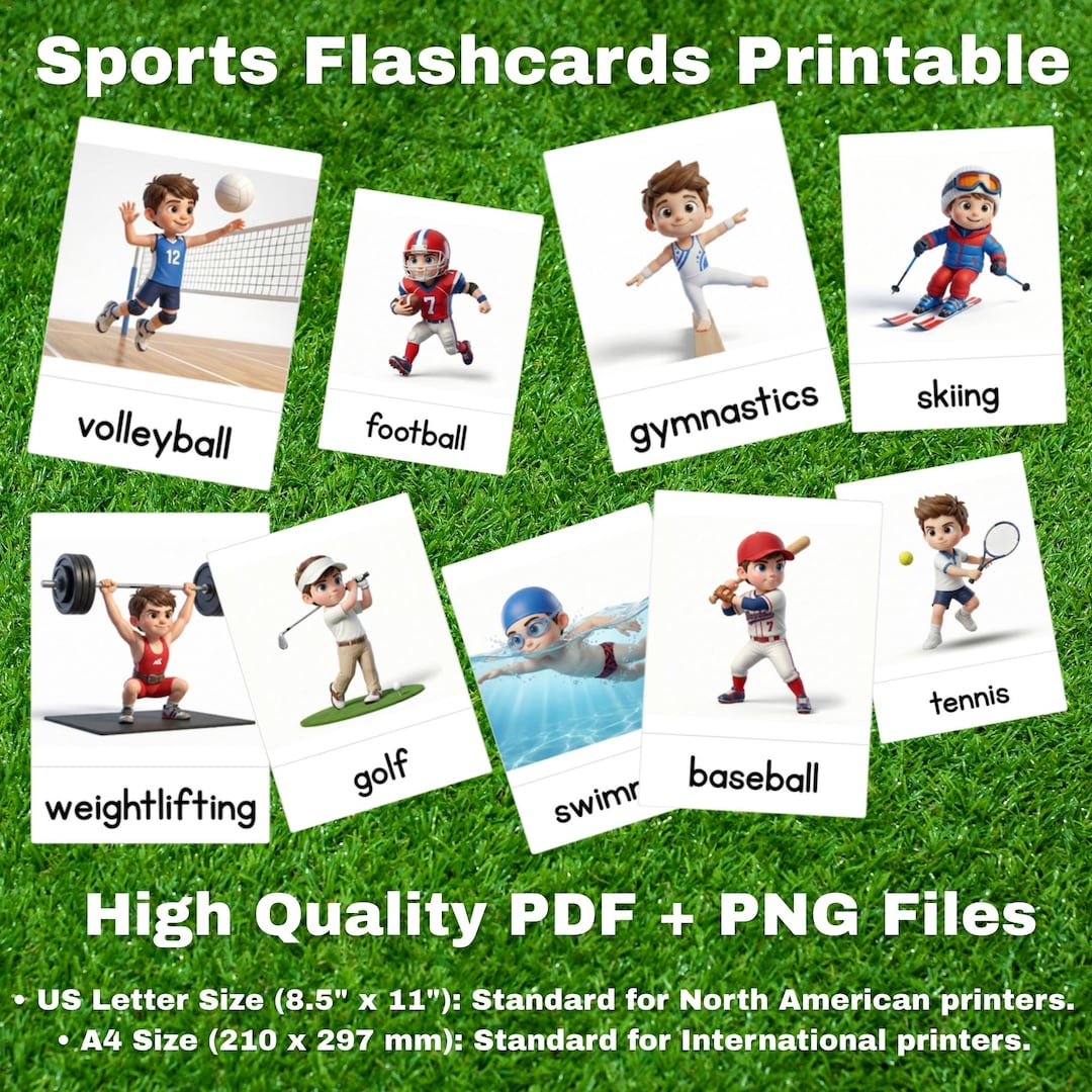 Sports Flashcards for Kids | Printable Montessori Learning (PDF ...