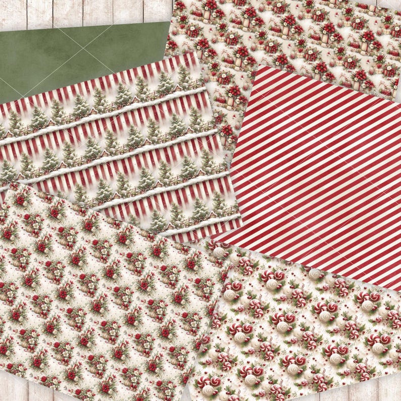Candy Cane Cuties Christmas Junk Journal Pages, Printable Craft Kit ...