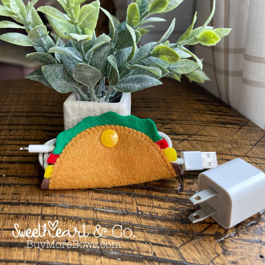Techy Taco ~ Felt Taco With Snap Closure for Storing USB Phone Cable ...